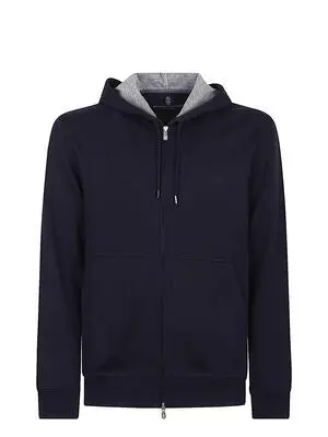 Brunello Cucinelli Cotton Blend Zip-up Hoodie - Blue