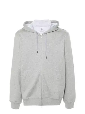Brunello Cucinelli Cotton Blend Hoodie - Grey