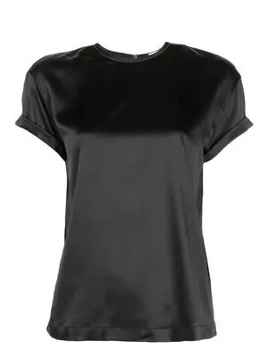 Brunello Cucinelli Silk Top - Black