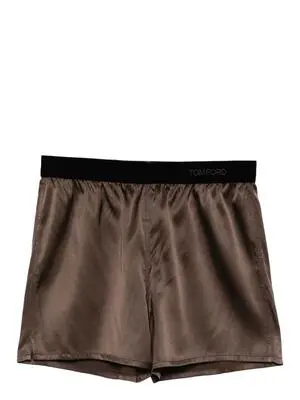 TOM FORD Silk Pajama Shorts - Brown