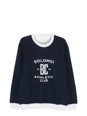Brunello Cucinelli Cotton Logo Sweatshirt - Blue
