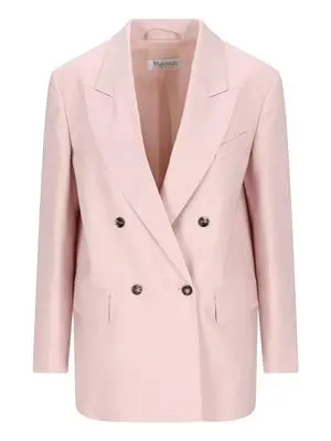 Max Mara Wool Double-breasted Blazer - Pink