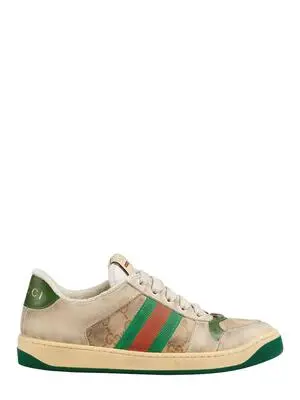 Gucci Screener Leather Sneakers - Beige