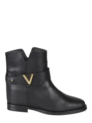 VIA ROMA 15 Leather Ankle Boots - Black