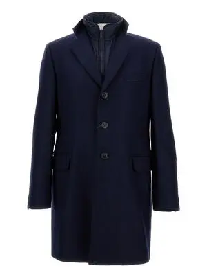 FAY Tailored Cashmere Coat - Blue