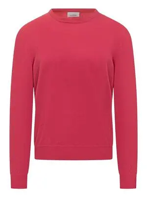 Malo Round Neck Thin Wool Sweater - Pink