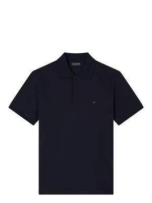 Emporio Armani Emporio Armani Logo Cotton Polo Shirt Blue