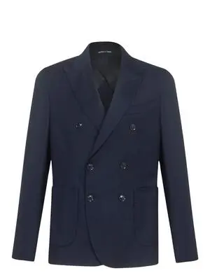 Boglioli Double-breasted Wool Jacket - Blue