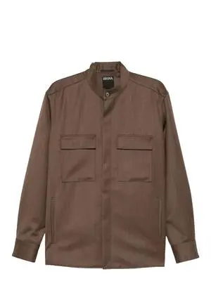 Zegna Wool Overshirt - Brown