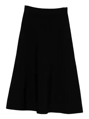 Emporio Armani Midi A-line Skirt - Black