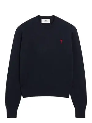 Ami Round Neck Cotton Sweater - Blue