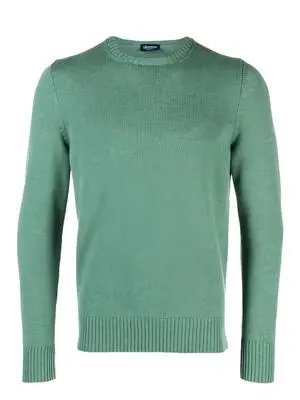 DRUMOHR Round Neck Long Sleeve Sweater - Green