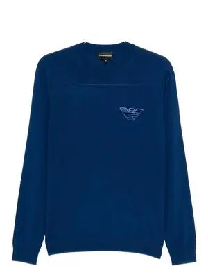 Emporio Armani Wool Crewneck Jumper - Blue