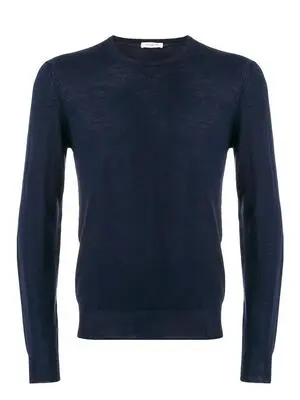 PAOLO PECORA Long-sleeved Crew Neck Sweater - Blue
