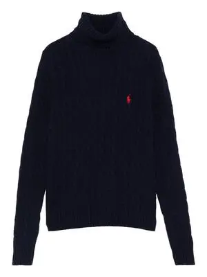 Polo Ralph Lauren Turtleneck Sweater With Logo - Blue