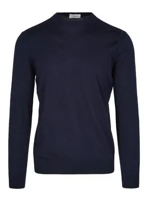 PAOLO PECORA Long-sleeved Crew Neck Sweater - Blue