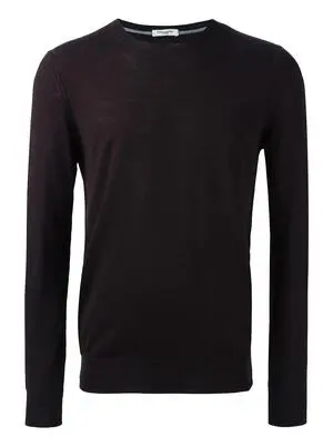 PAOLO PECORA Long-sleeved Crew Neck Sweater - Brown