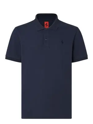 FERRARI Pique Polo Shirt - Blue