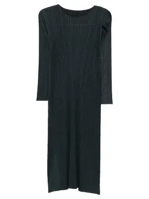 Issey Miyake Pleated Long Dress - Grey