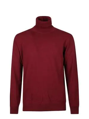 KANGRA Turtleneck Fine Knit Sweather - Red