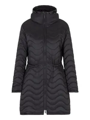 Emporio Armani Nylon Midi Down Jacket - Black