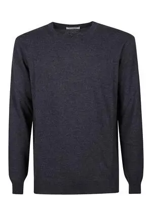 KANGRA Fine Wool Round Neck Sweater - Grey