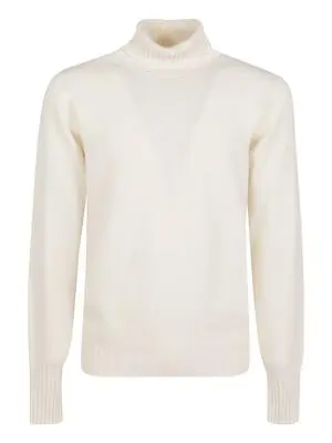 DRUMOHR Long Sleeve Turtleneck Sweater - White