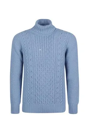DRUMOHR Long Sleeve Turtleneck Sweater - Sky Blue