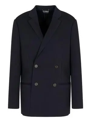 Emporio Armani Single-breasted Blazer Jacket - Blue