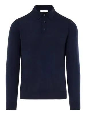 PAOLO PECORA Long-sleeved Polo Shirt - Blue