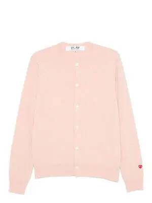 Comme Des Garçons Wool Cardigan With Heart - Pink