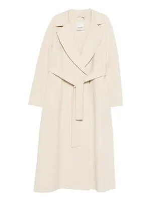 Max Mara Wool Long Coat White