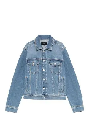 7 For All Mankind Adi Denim Trucker Jacket - Sky Blue