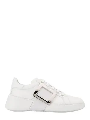 ROGER VIVIER Viv Skate Leather Sneakers - White