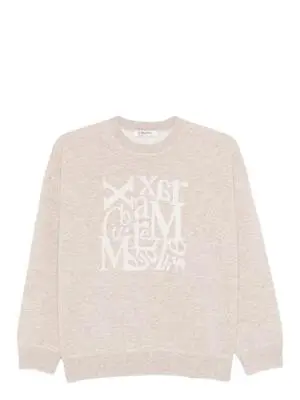 Max Mara Logo Crewneck Pullover Sweater - Beige