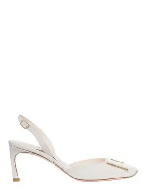 ROGER VIVIER Trompette Leather Slingback Pumps