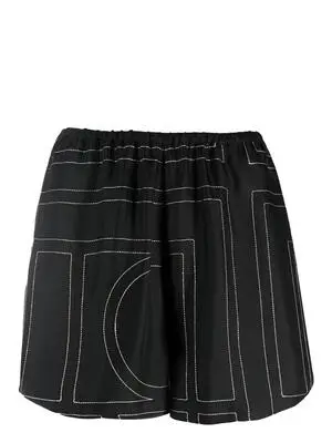 TOTEME Silk Pajama Shorts - Black