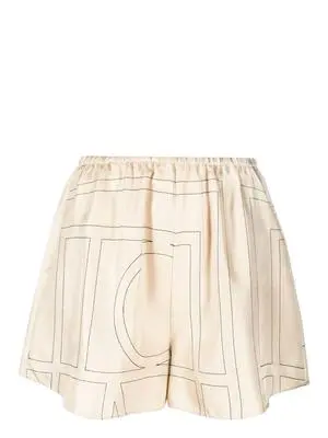 TOTEME Silk Pajama Shorts - White