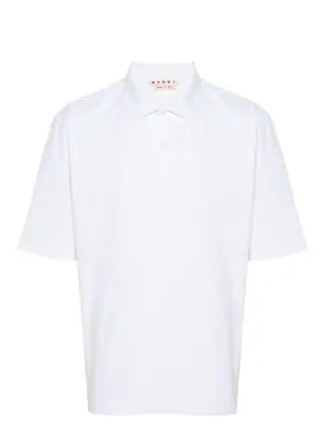 Marni Logo Cotton Polo Shirt - White