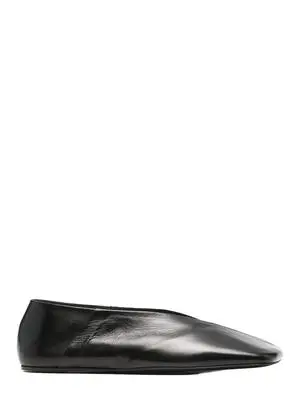 JIL SANDER Leather Ballet Flats - Black