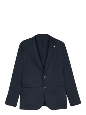 LUIGI BIANCHI Jacket With Logo - Blue