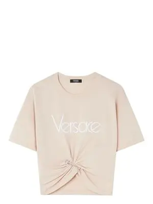Versace Logo Cotton T-shirt - Pink