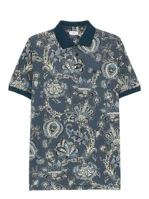 Etro Polo With Print - Blue