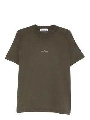 Stone Island Logo Cotton T-shirt Green