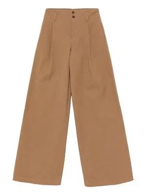 Chloé Cotton Wide-leg Trousers - Brown