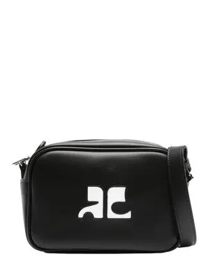 COURREGES Leather Camera Bag - Black