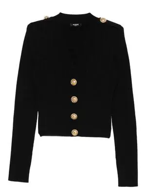 Balmain V-necked Cardigan - Black