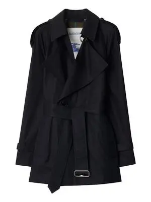 Burberry Cotton Gabardine Trench Coat - Black