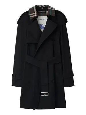 Burberry Cotton Gabardine Trench Coat - Black