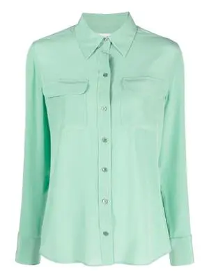 Equipment Silk Long-sleeve Shirt - Green